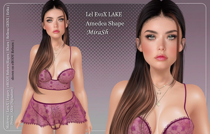 Second Life Marketplace - Shape head Lelutka EvoX LAKE 4.0 Amedea